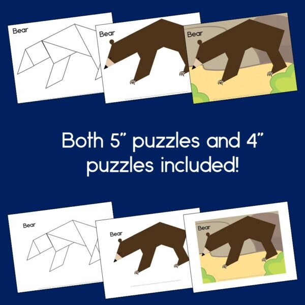 Zoo Animal Tangram Puzzles 2D Shapes Math Center | Made By Teachers