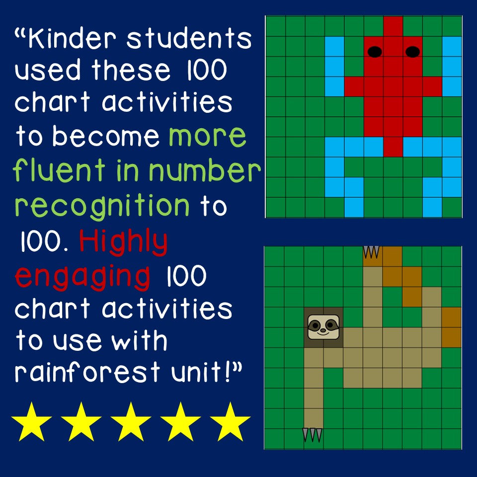 Rainforest Animals 100s Chart | Hundreds Charts | 100 Chart Mystery ...