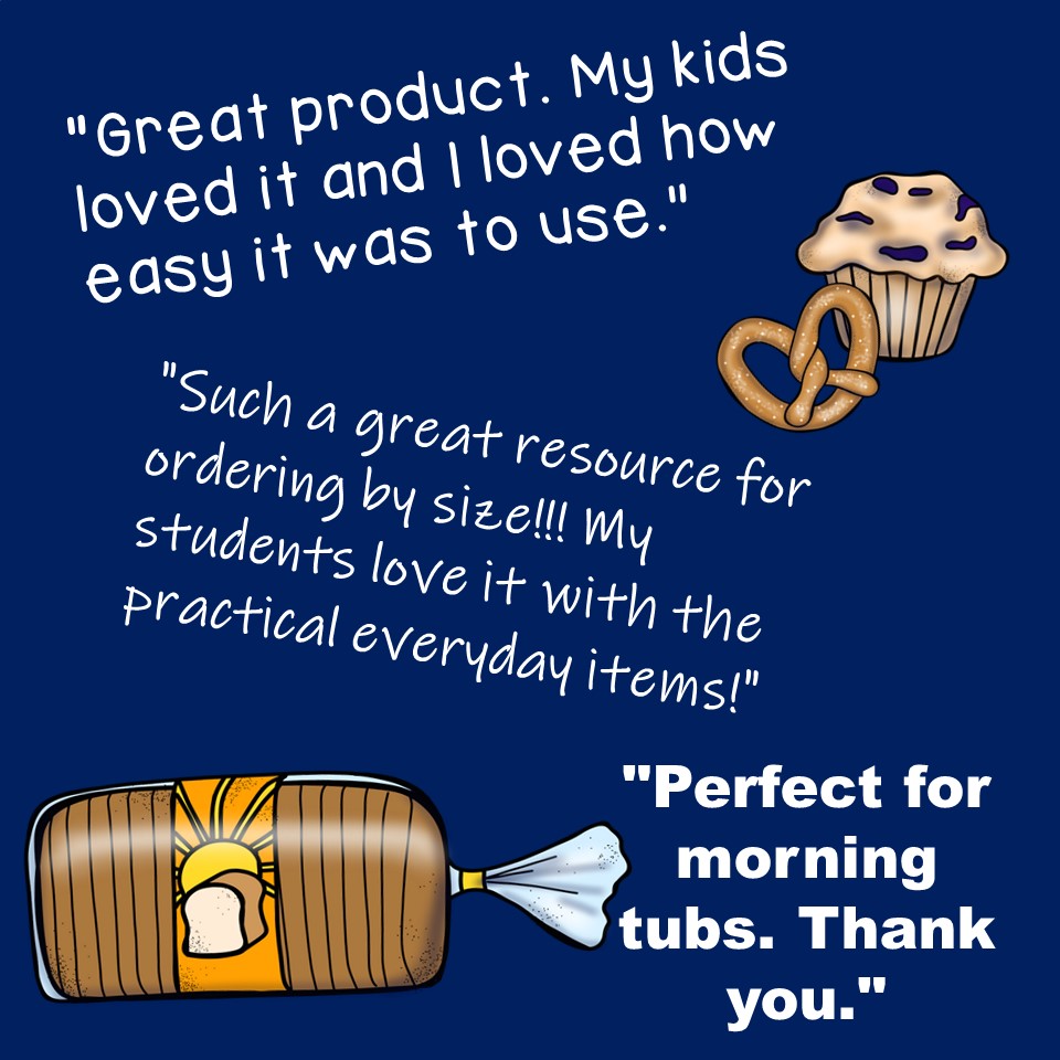 Compare Lengths and Sequence by Size | Order by Length Food Theme ...