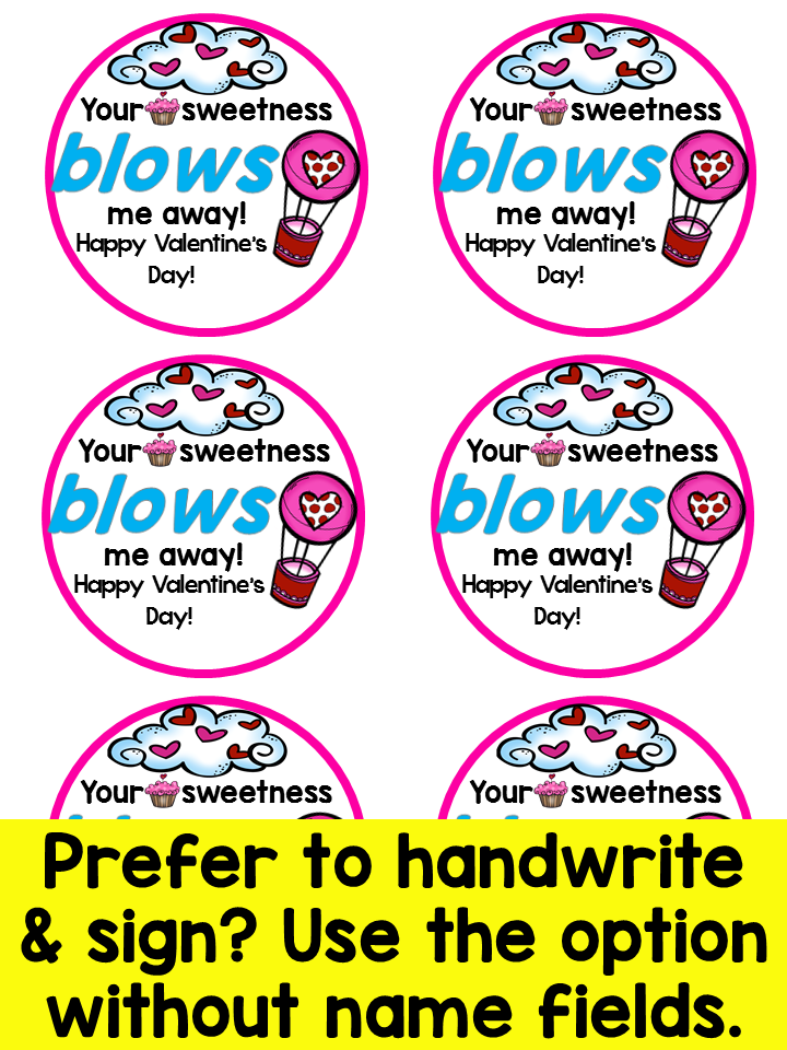 Valentine's Day Student Gift Tags - 20 EDITABLE Designs Valentine Gift ...