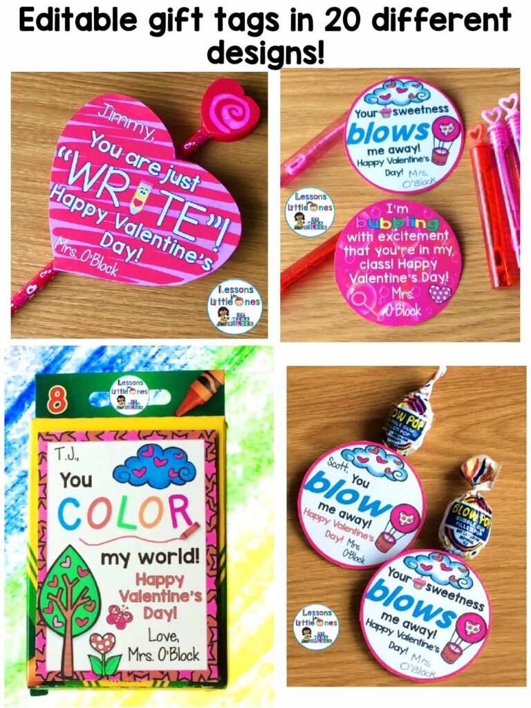 Valentine's Day Student Gift Tags - 20 EDITABLE Designs Valentine Gift ...