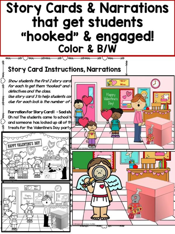 Valentine's Day Escape Room Valentine Breakout Activity Kindergarten ...