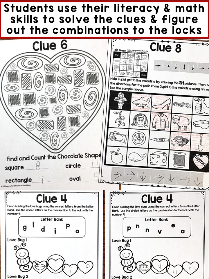 Valentine's Day Escape Room Valentine Breakout Activity Kindergarten ...