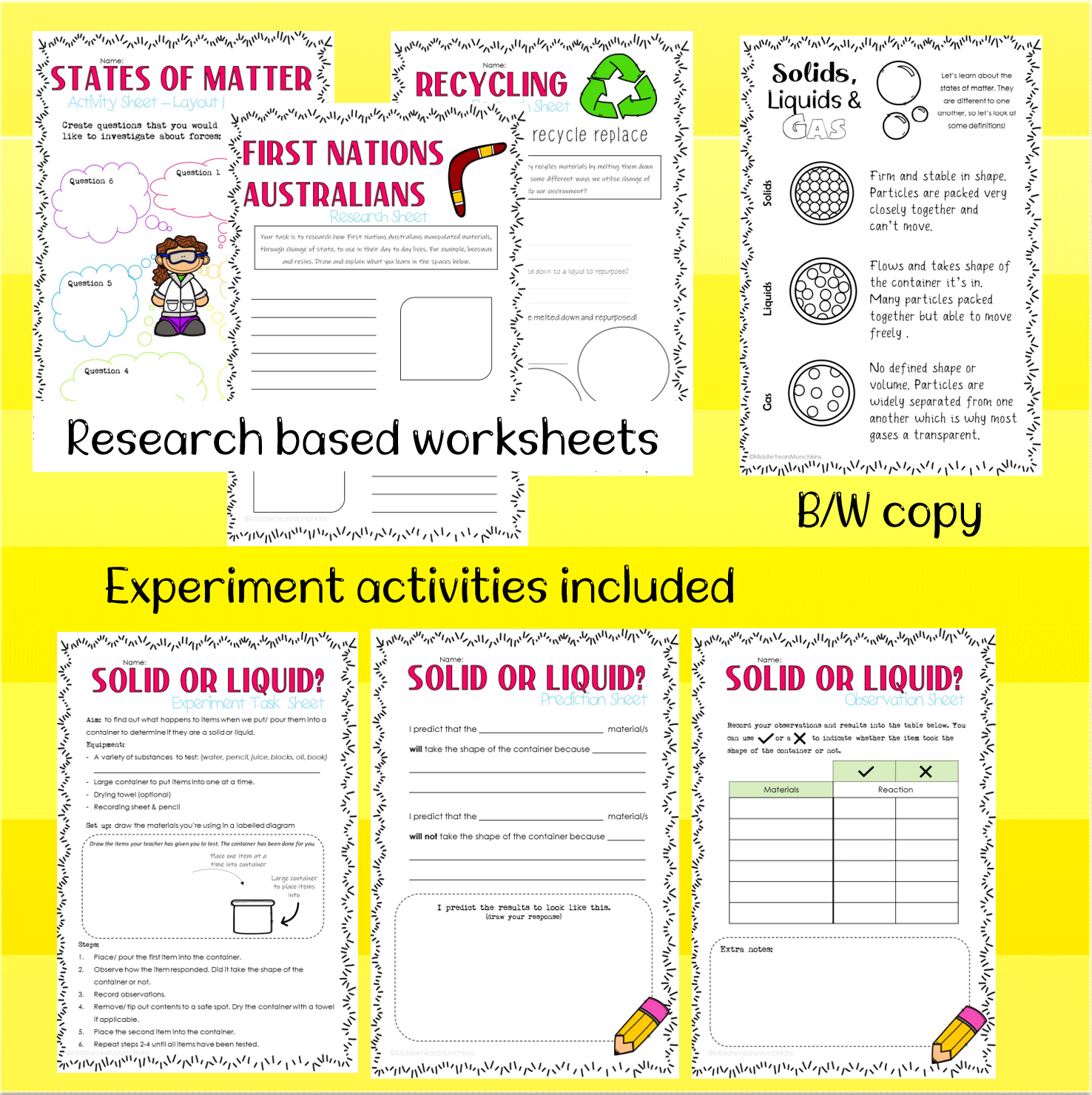 States of Matter: Solids, Liquids & Gas Worksheets | Made By Teachers