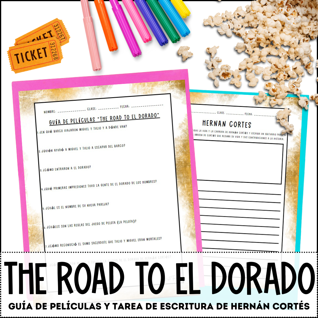 Guía de películas y tarea de escritura de Hernán Cortés | Made By Teachers