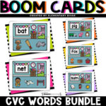 BOOM CARDS Decode CVC Words | Short Vowels A E I O U | Made By Teachers