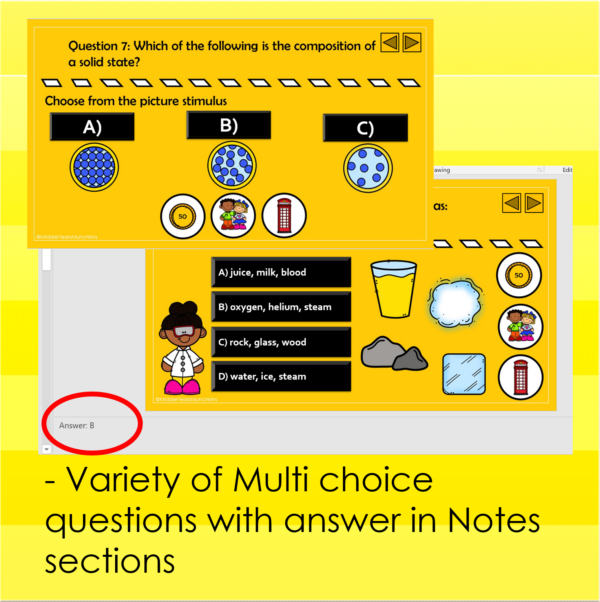 States of Matter: Solids, Liquids and Gas Quiz PowerPoint | Made By ...