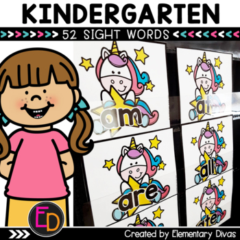 Kindergarten Unicorn Pocket Chart Sight Words | Made By Teachers