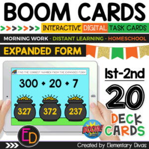 March BOOM CARDS Expanded Form - St. Patrick's Day | Made By Teachers