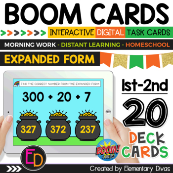 March BOOM CARDS Expanded Form - St. Patrick's Day | Made By Teachers