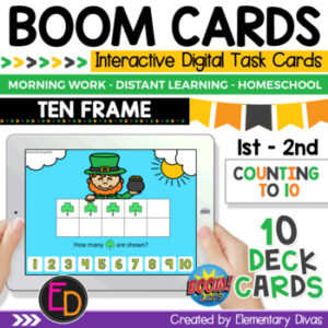 March BOOM CARDS St. Patrick's Day Ten Frame FREE | Made By Teachers