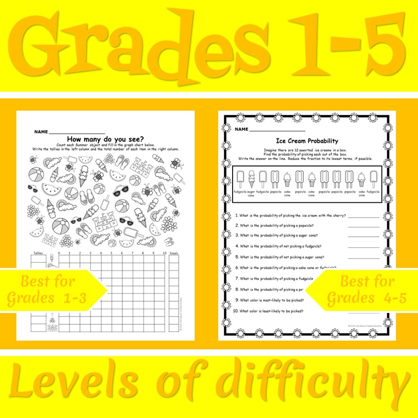 Hello Summer! Math Activity Sheets - No Prep! | Made By Teachers