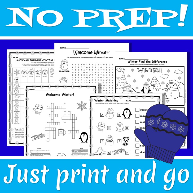 Welcome Winter! English Activity Sheets - No Prep! | Made By Teachers