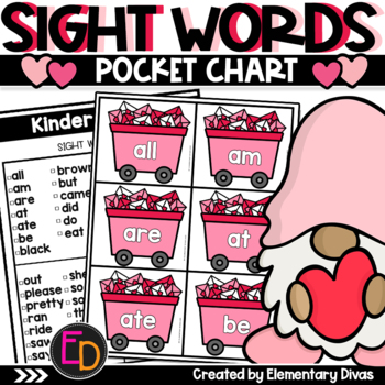 Valentine's Day Kindergarten Pocket Chart Sight Words | Made By Teachers
