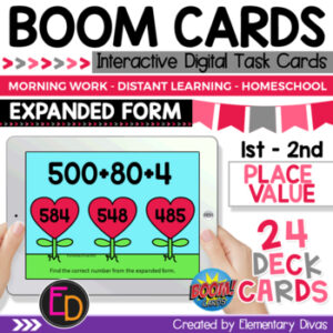 February Boom Cards Valentine's Day Expanded Form | Made By Teachers