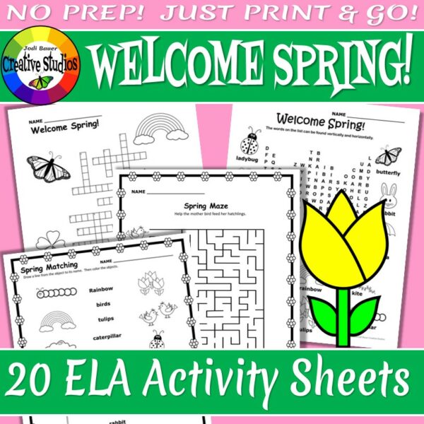 Welcome Spring! English Activity Sheets - No Prep! | Made By Teachers