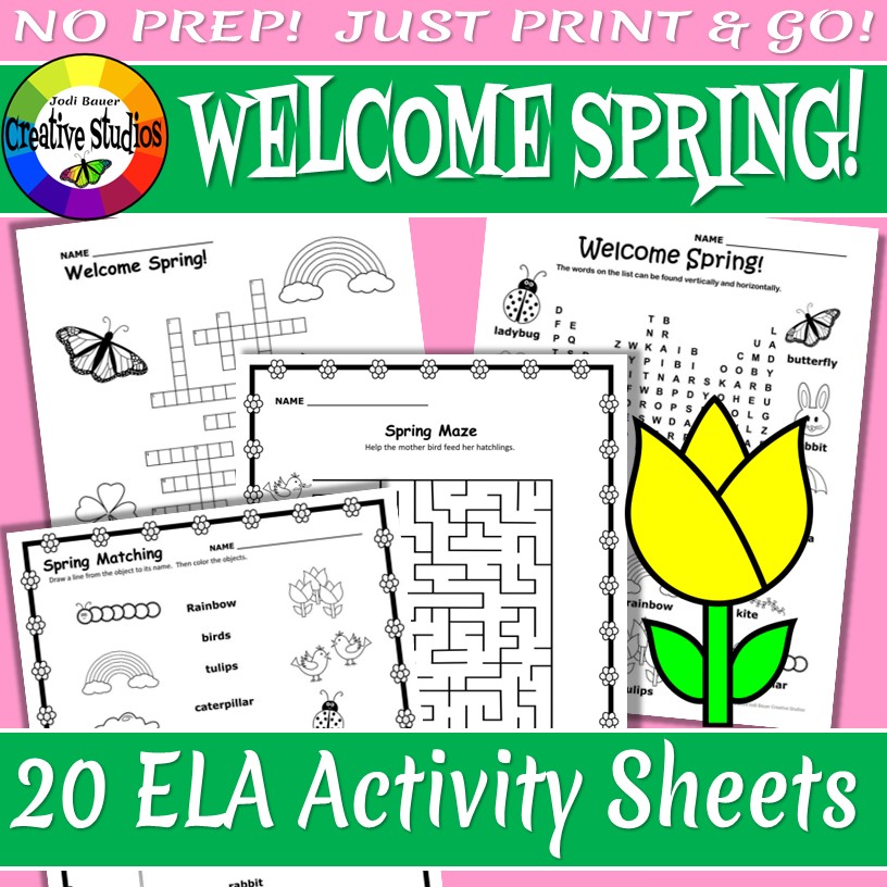 Welcome Spring! English Activity Sheets - No Prep! | Made By Teachers