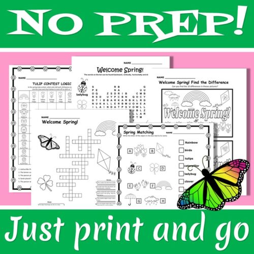 Welcome Spring! English Activity Sheets - No Prep! | Made By Teachers