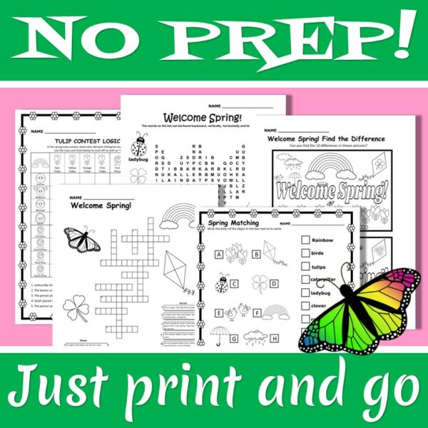 Welcome Spring! English Activity Sheets - No Prep! | Made By Teachers