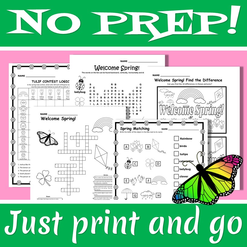 Welcome Spring! English Activity Sheets - No Prep! | Made By Teachers
