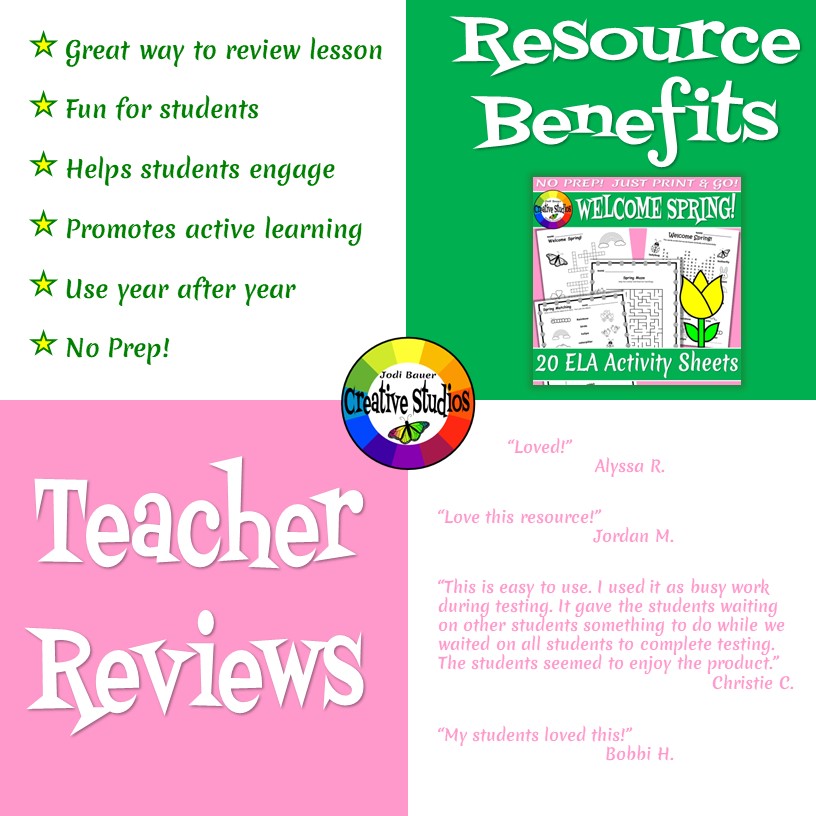 Welcome Spring! English Activity Sheets - No Prep! | Made By Teachers