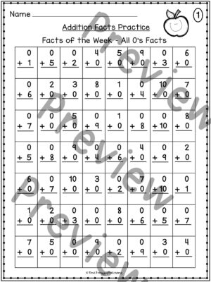 Addition Facts Practice Worksheets | Addition Fact Fluency | Made By ...