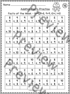Addition Facts Practice Worksheets | Addition Fact Fluency | Made By ...