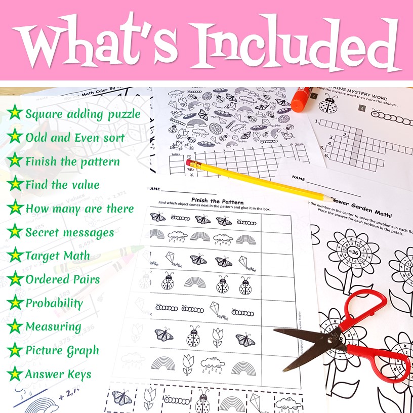 Welcome Spring! Math Activity Sheets - No Prep! | Made By Teachers