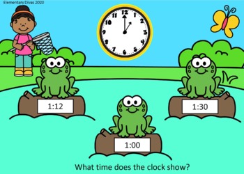 Frog Time Boom Cards (Time to the Hour and Half Hour) | Made By Teachers