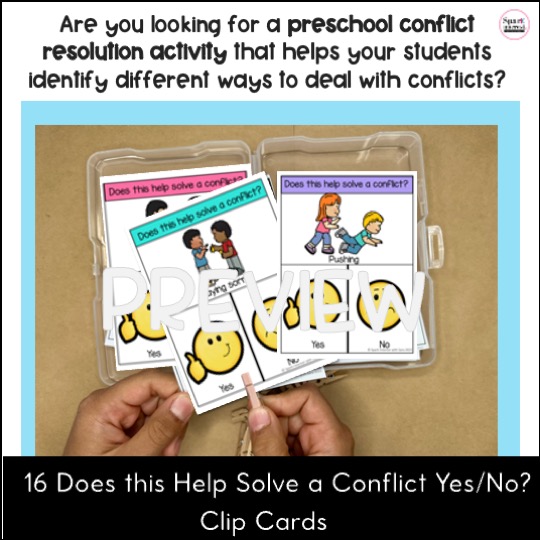 Preschool Conflict Resolution Clip Cards | Made By Teachers