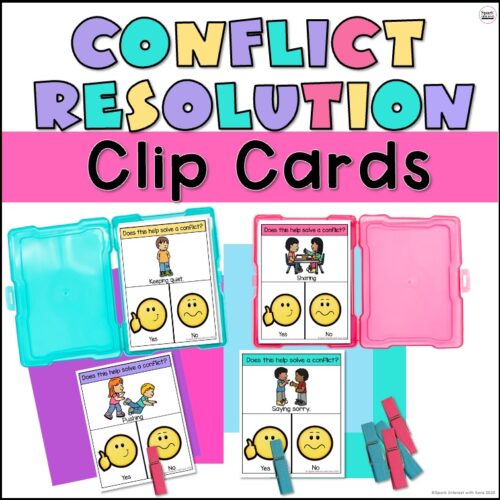 Preschool Conflict Resolution Clip Cards | Made By Teachers
