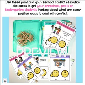 Preschool Conflict Resolution Clip Cards | Made By Teachers
