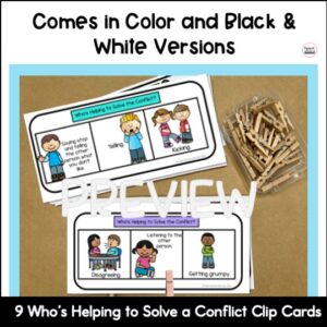 Preschool Conflict Resolution Clip Cards | Made By Teachers