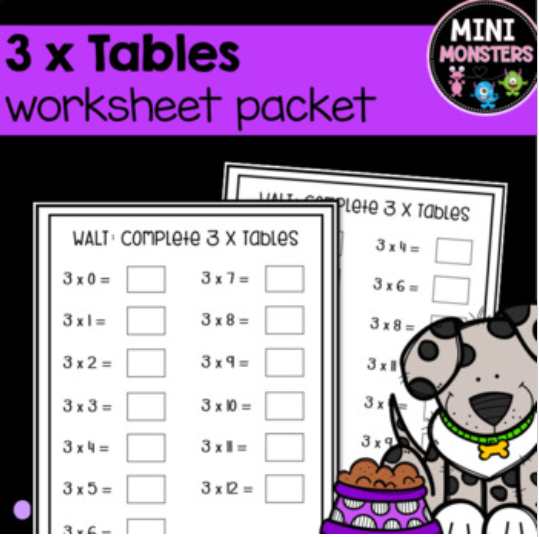 3 Times Tables Worksheets | Made By Teachers