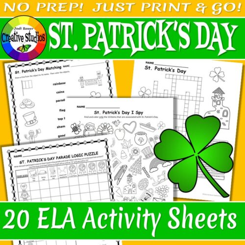 St. Patrick's Day English Activity Sheets - No Prep! | Made By Teachers