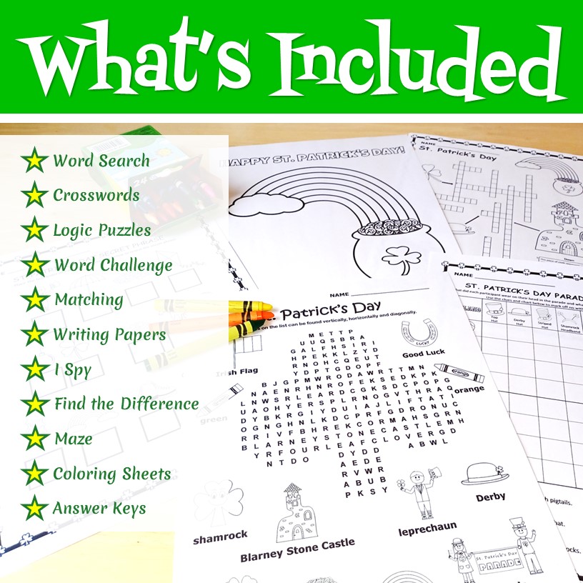 St. Patrick's Day English Activity Sheets - No Prep! | Made By Teachers