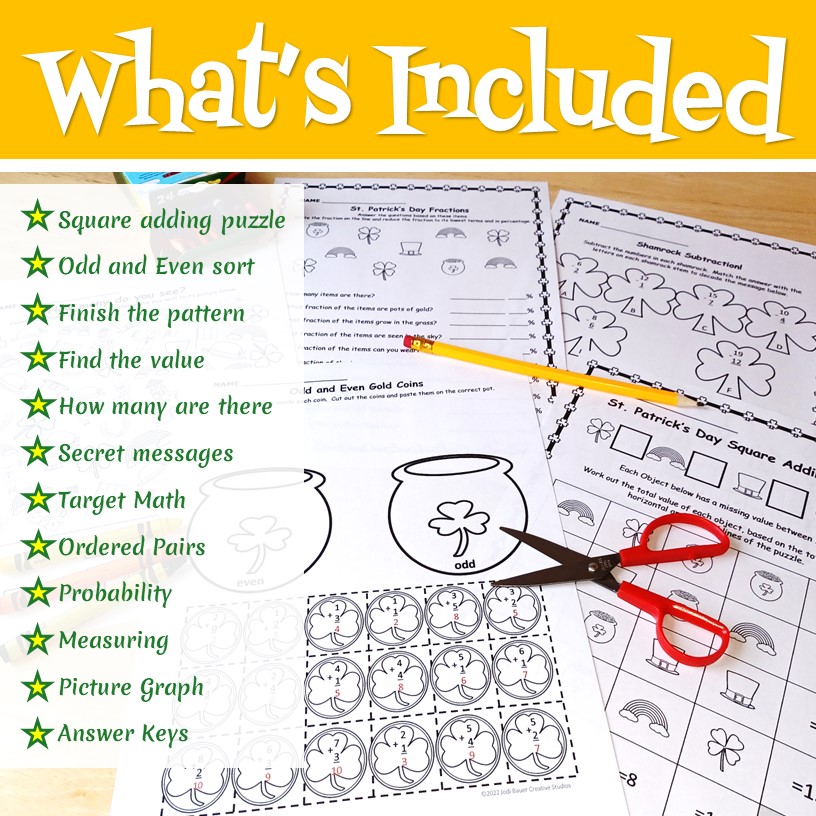 St. Patrick's Day Math Activity Sheets - No Prep! | Made By Teachers