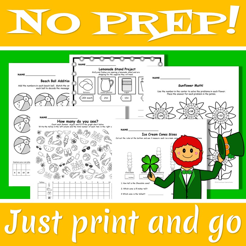 St. Patrick's Day Math Activity Sheets - No Prep! | Made By Teachers