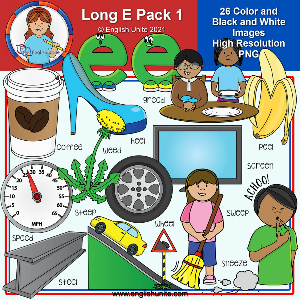 Clip Art - Long E Vowel Bundle | Made By Teachers