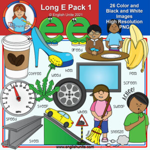 Clip Art - Long E Vowel Pack 1 (ee) | Made By Teachers