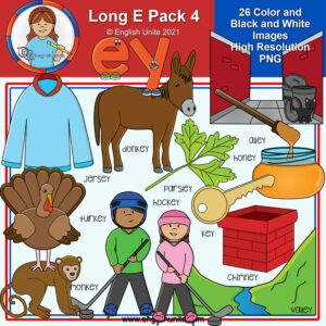 Clip Art - Long E Vowel Pack 4 (ey) | Made By Teachers