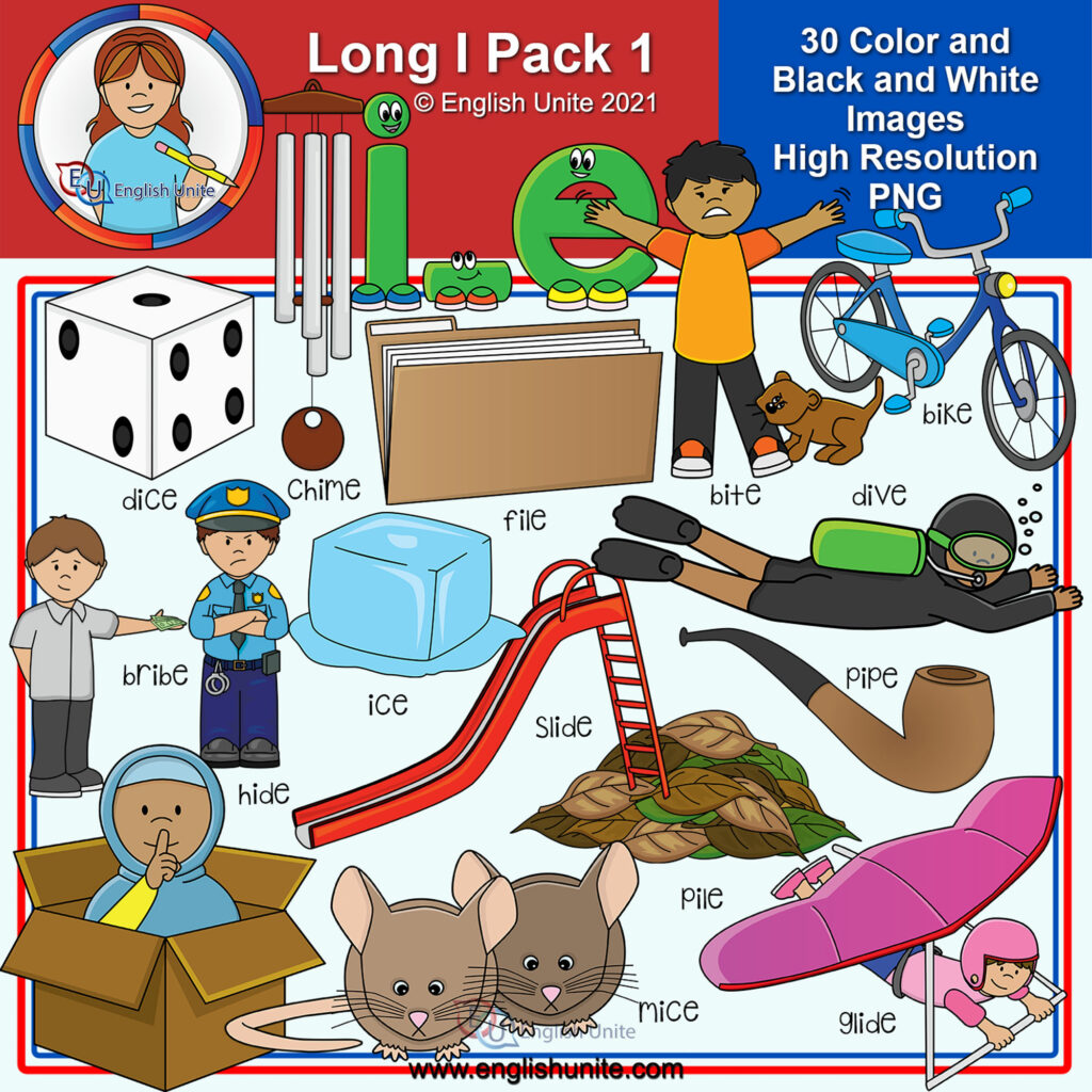 Clip Art - Long I Vowel Pack 1 (i-e) | Made By Teachers