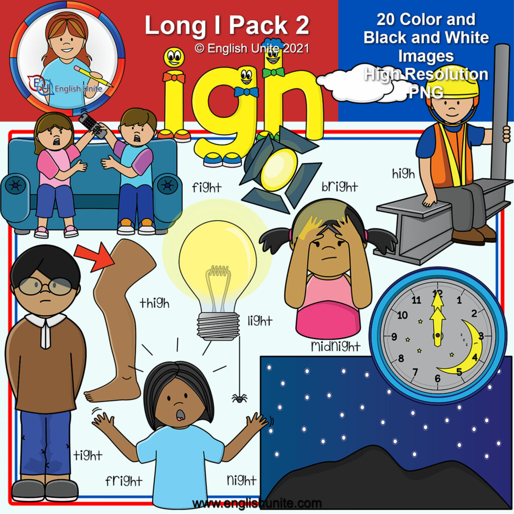 Clip Art - Long I Vowel Pack 2 (igh) | Made By Teachers