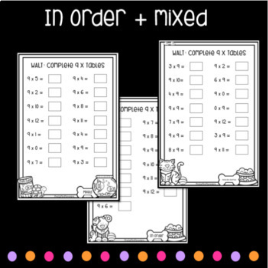 9 Times Tables Worksheets | Made By Teachers