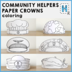 Community Helpers Paper Hats Career Day Printable Paper Coloring Craft ...
