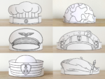 Community Helpers Paper Hats Career Day Printable Paper Coloring Craft ...