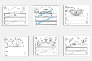 Community Helpers Paper Hats Career Day Printable Paper Coloring Craft ...