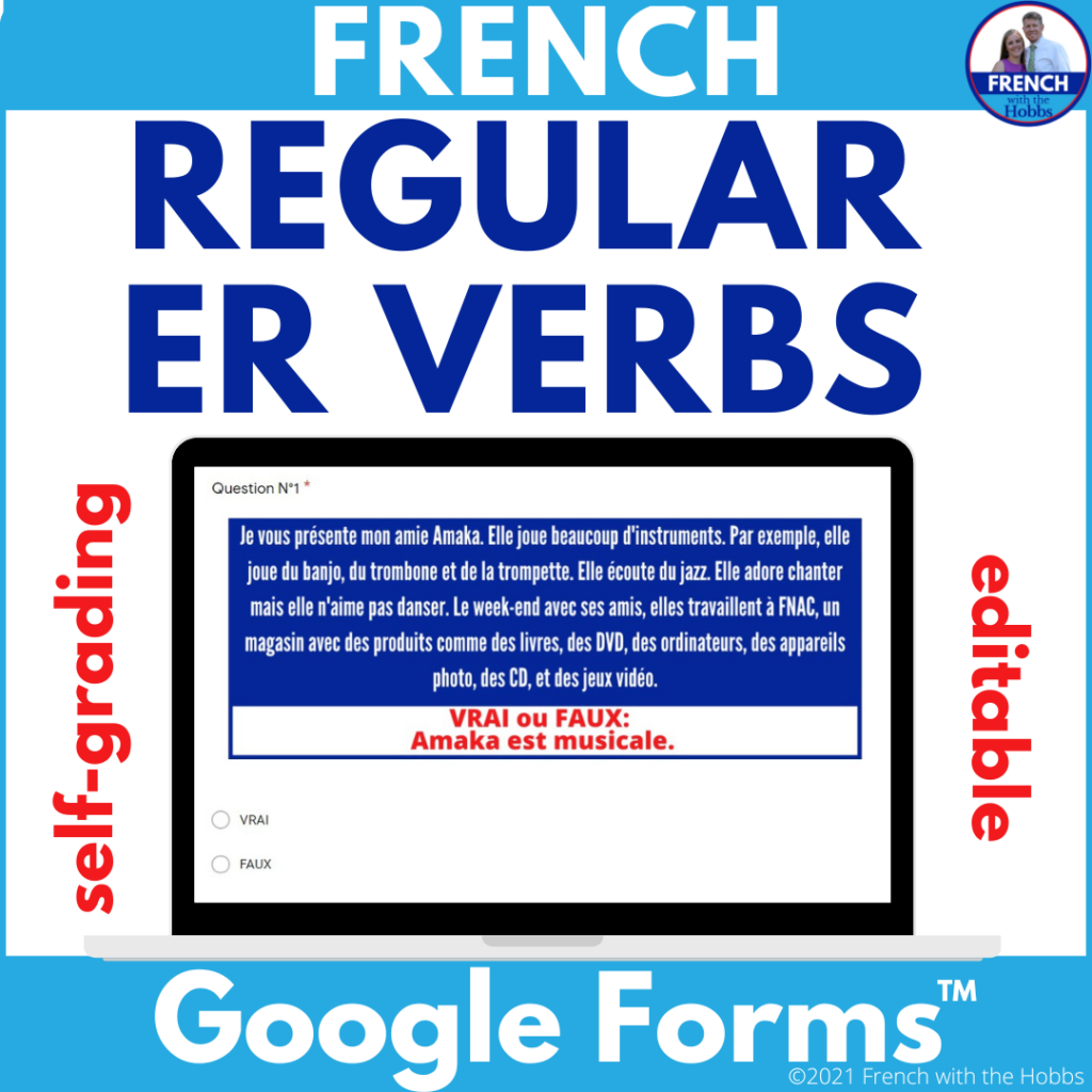 French Regular ER Verbs Present Tense Digital Google Form™ | Made By ... French Regular ER Verbs Present Tense Digital Google Form™ | Made By ...