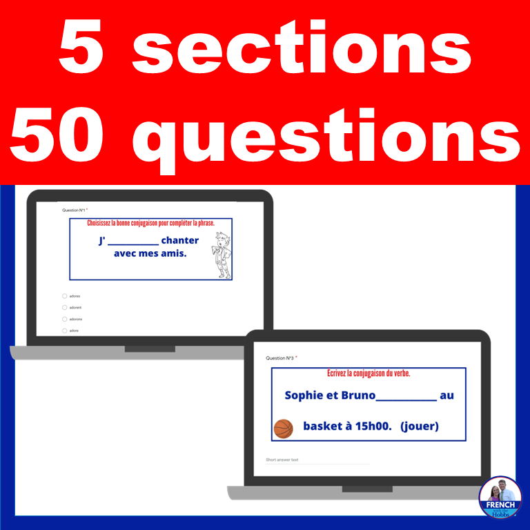 French Regular ER Verbs Present Tense Digital Google Form™ | Made By ...
