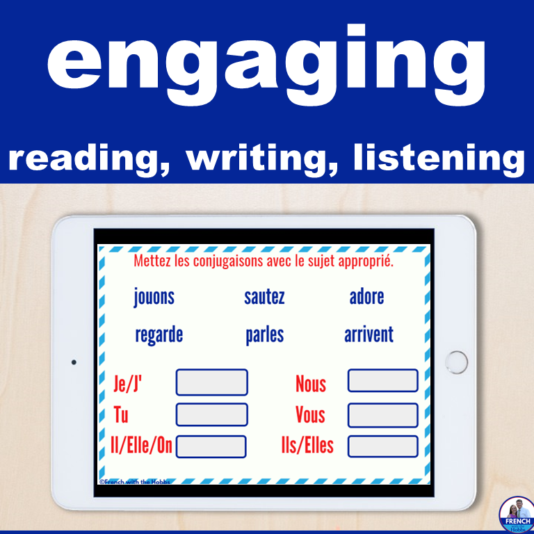 French Regular ER Verbs Present Tense Boom™ Digital Cards les verbes en ...